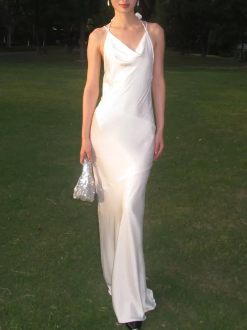 Wanderdoll | Dresses | Best Wanderdoll Aria Satin Maxi Dress 2468 Cowl ...